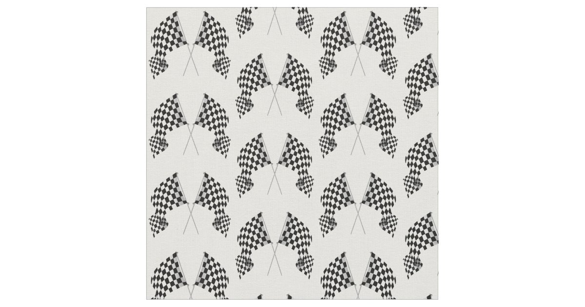 Checkered Flags Design Fabric | Zazzle