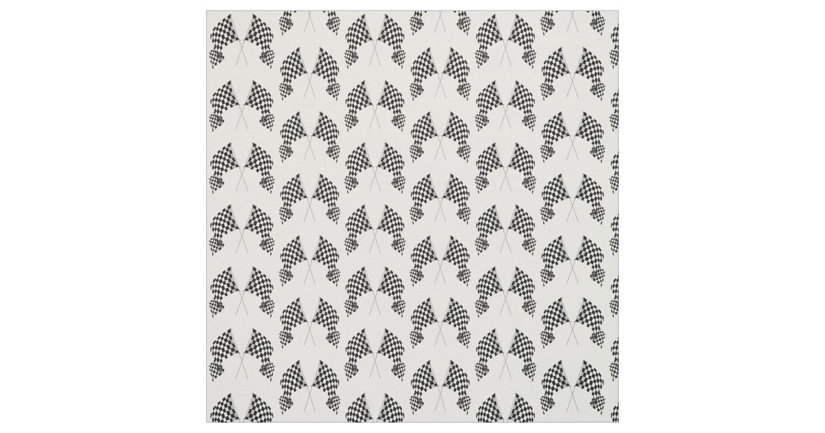 Checkered Flags Design Fabric | Zazzle