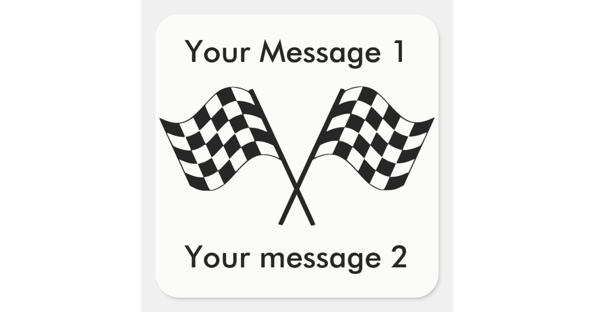Checkered Flags Racing Personalized Square Sticker | Zazzle