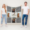 Checkered Gingham German Shepherd Pet Four Photo Fleece Blanket | Zazzle