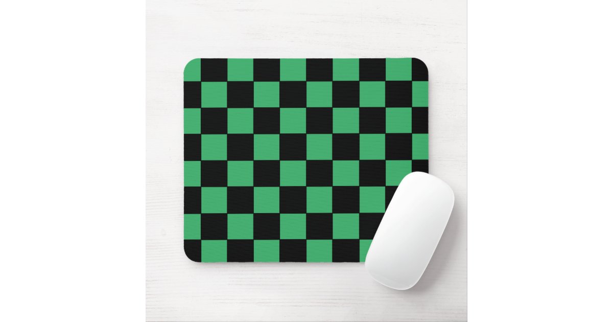 Checkered Green and Black Mouse Pad | Zazzle