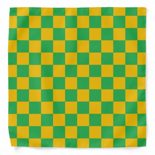 Checkered Green and Gold Bandana | Zazzle.com
