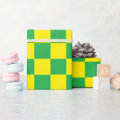 Checkered Green and Yellow Wrapping Paper | Zazzle