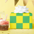 Checkered Green and Yellow Wrapping Paper | Zazzle