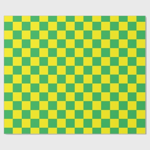 Checkered Green and Yellow Wrapping Paper | Zazzle