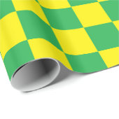 Checkered Green and Yellow Wrapping Paper | Zazzle
