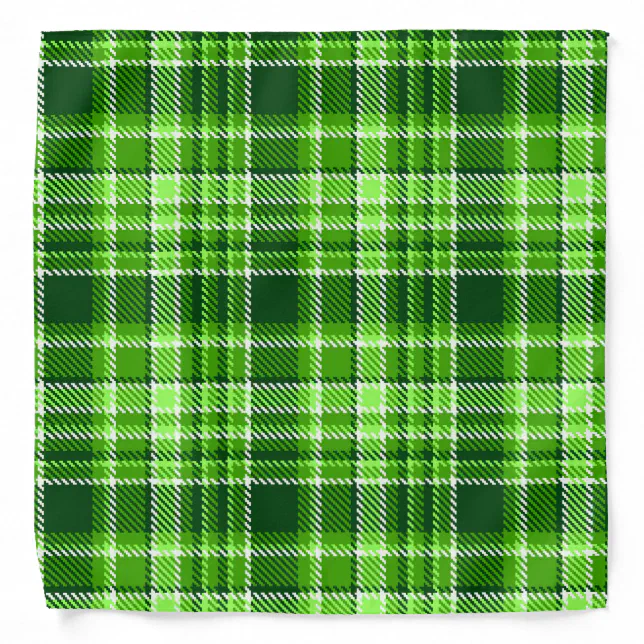 Checkered Green Color Pattern Bandana | Zazzle