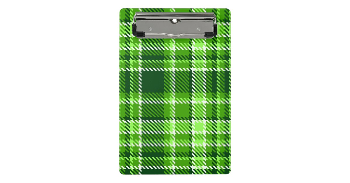 Checkered Green Color Pattern Mini Clipboard | Zazzle