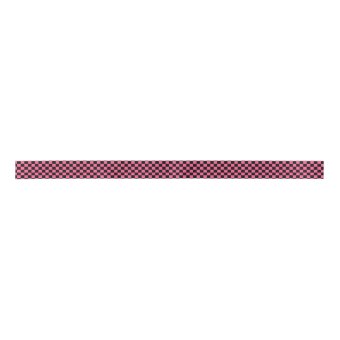 Checkered Hot Pink and Black Satin Ribbon | Zazzle
