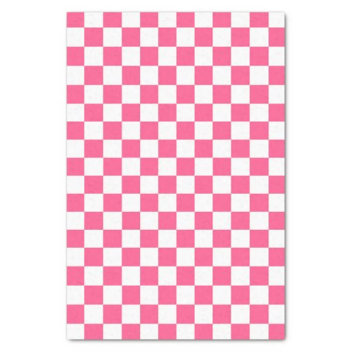 Checkered Hot Pink and White Tissue Paper | Zazzle