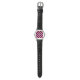 Checkered hot pink black geometric retro w numbers watch | Zazzle