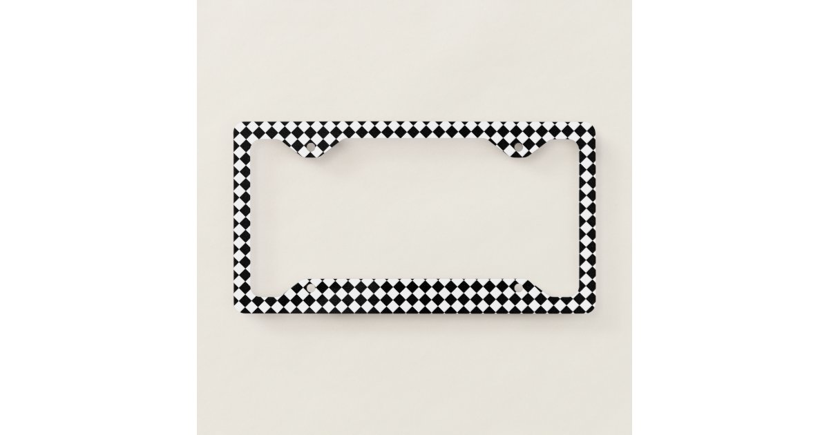 Checkered License Plate Frame | Zazzle