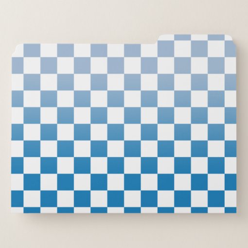 Checkered Light to Dark Blue Gradient Pattern File Folder | Zazzle