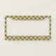 Checkered Lime Green and Purple License Plate Frame | Zazzle