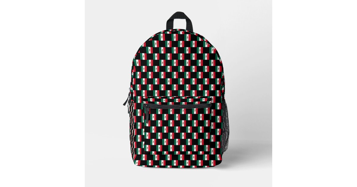 Checkered Mexico Flag Pattern Printed Backpack | Zazzle