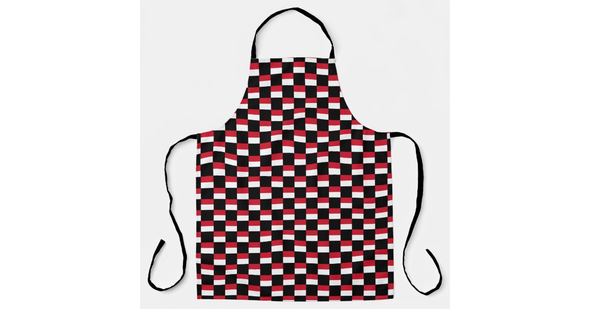 Checkered Monaco Flag Pattern Apron | Zazzle