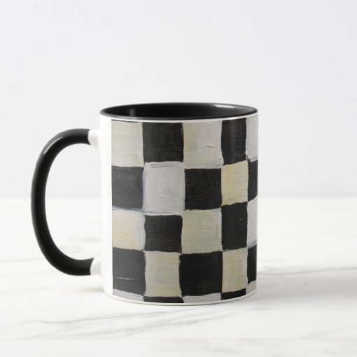 Checkered Mug Black and White | Zazzle