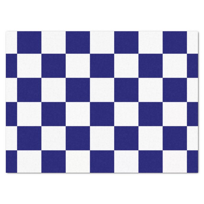 Checkered Navy and White Tissue Paper | Zazzle.com