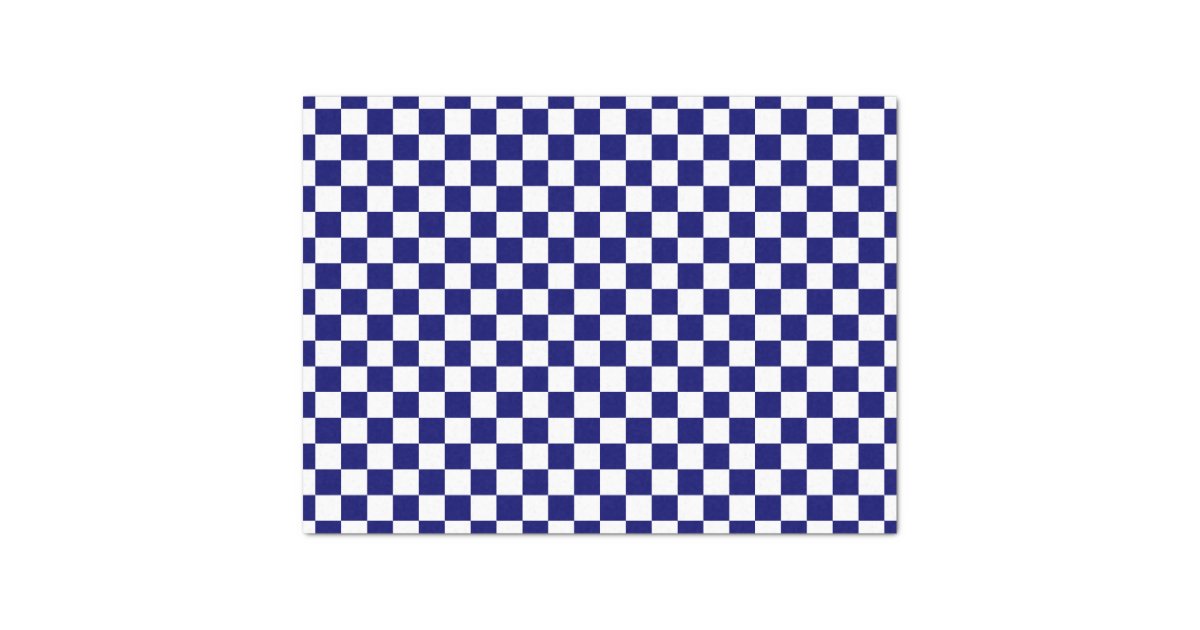 Checkered Navy White Tissue Paper | Zazzle