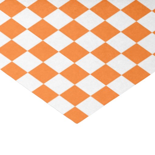 Checkered Orange and White Tissue Paper | Zazzle