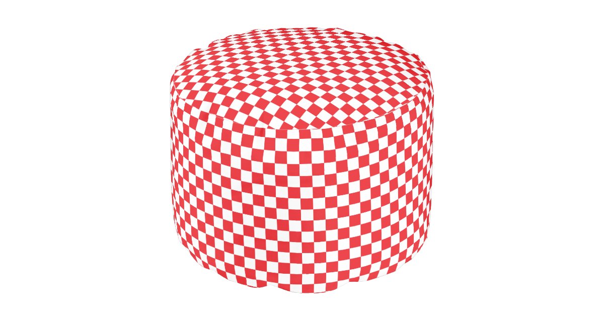 Checkered Ottoman Pouf | Zazzle