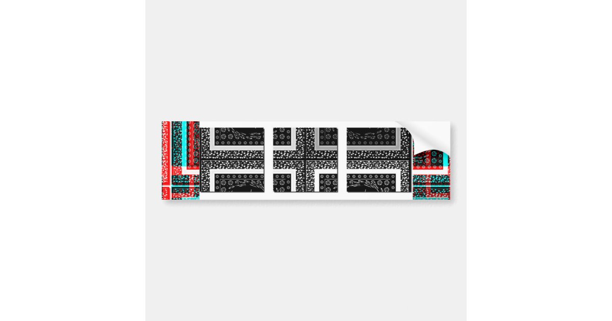 Checkered Pattern Art Print Bumper Sticker | Zazzle