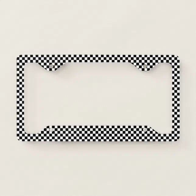 Checkered Pattern License Plate Frame | Zazzle