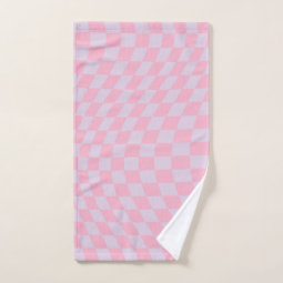 Checkered Pattern Lilac Pink Check Checkerboard Bath Towel Set | Zazzle