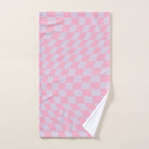 Checkered Pattern Lilac Pink Check Checkerboard Bath Towel Set | Zazzle