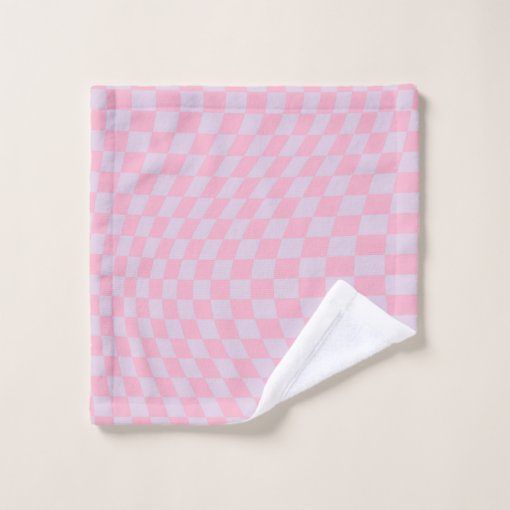 Checkered Pattern Lilac Pink Check Checkerboard Bath Towel Set | Zazzle