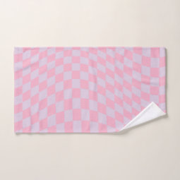 Checkered Pattern Lilac Pink Check Checkerboard Bath Towel Set | Zazzle