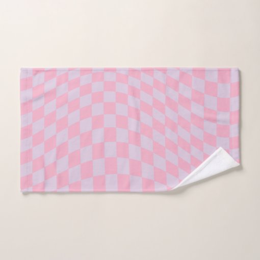 Checkered Pattern Lilac Pink Check Checkerboard Bath Towel Set | Zazzle