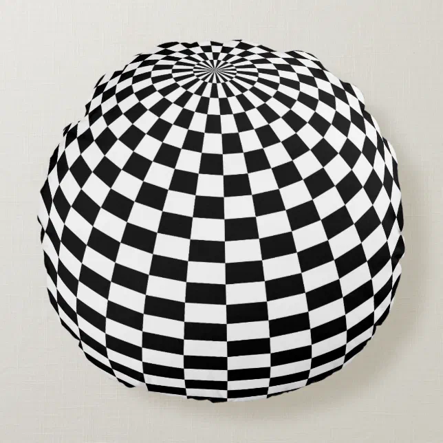 Checkered Pattern Round Pillow | Zazzle