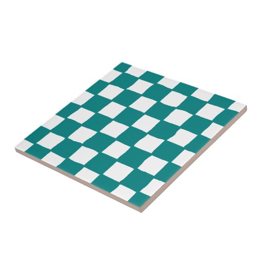checkered pattern (teal) tile | Zazzle.com