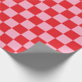 Checkered Pink and Red Wrapping Paper | Zazzle