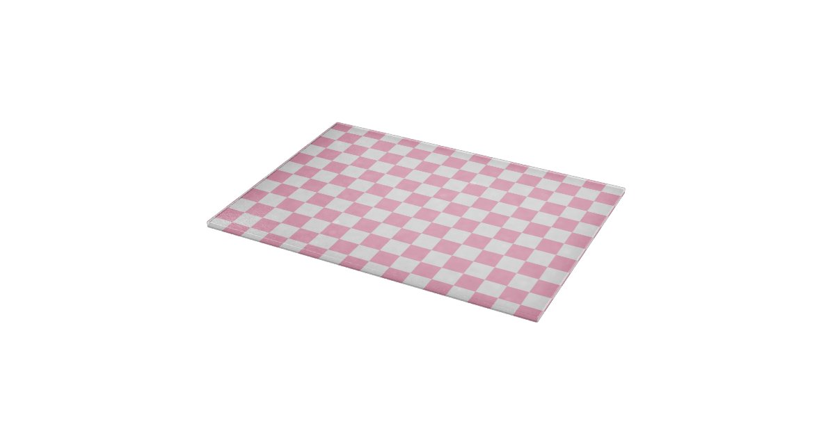 Checkered Pink and White Cutting Board | Zazzle