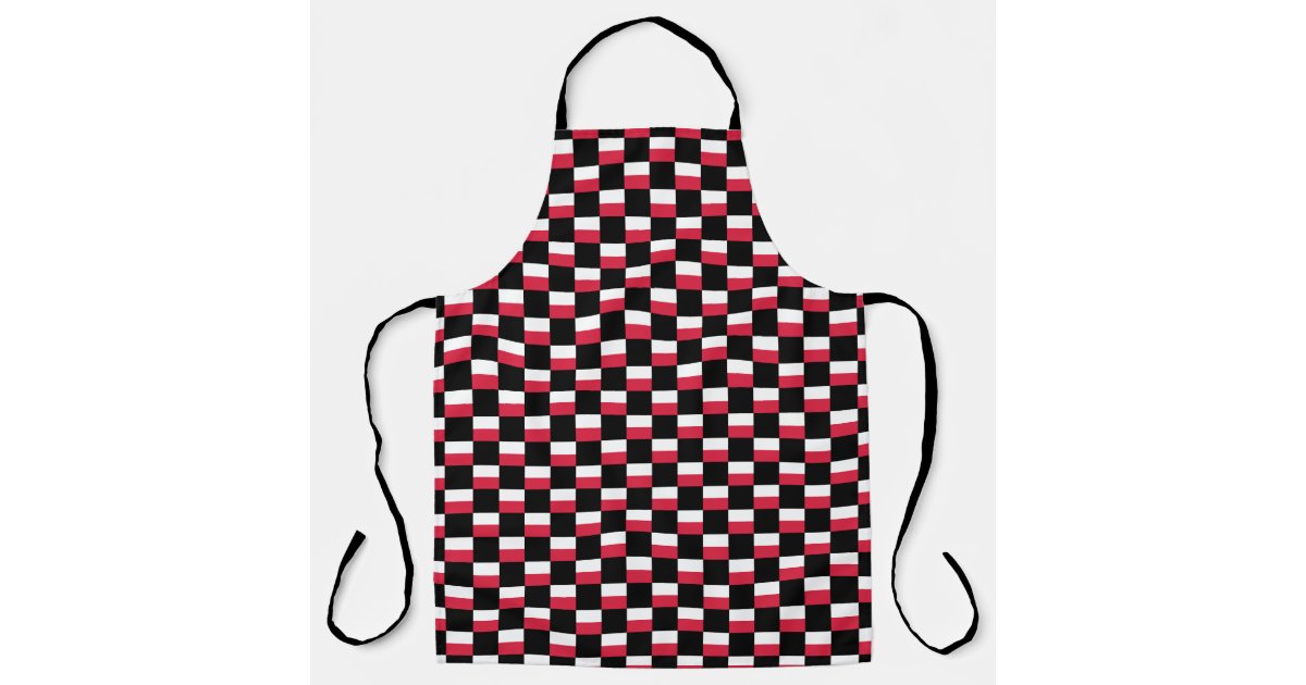 Checkered Poland Flag Pattern Apron | Zazzle