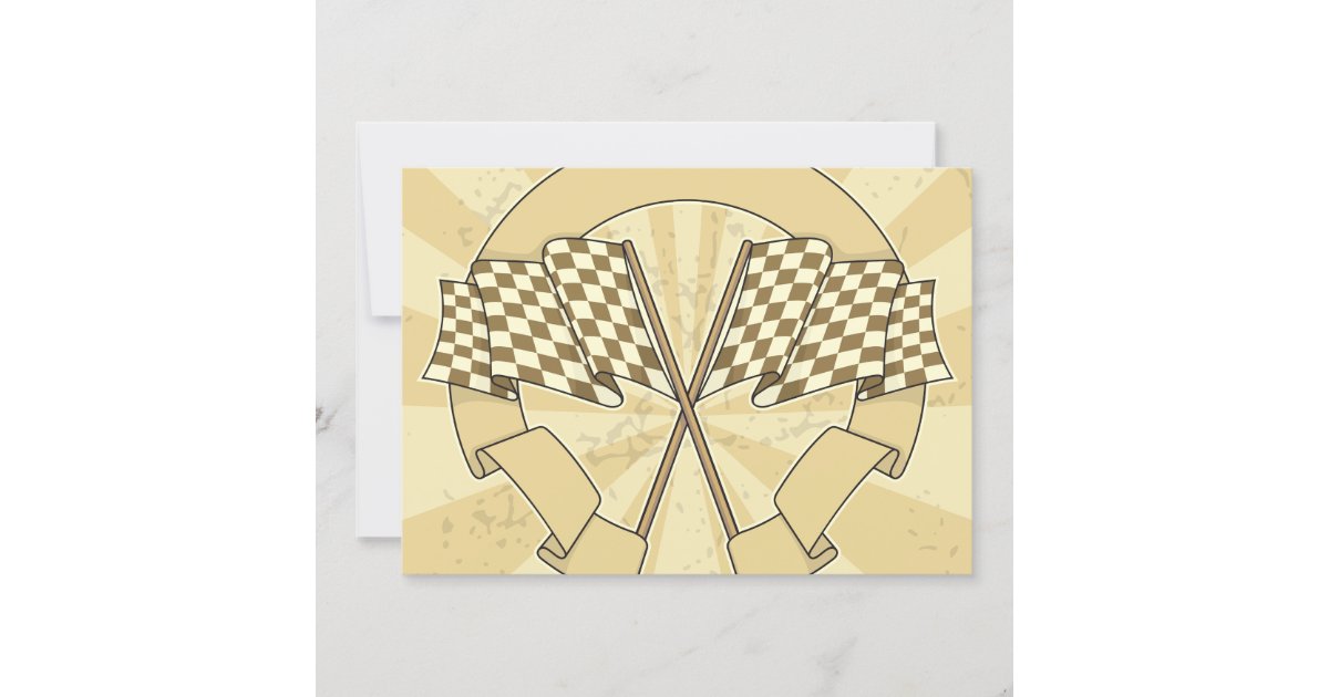 Checkered Racing Flags Invitations | Zazzle