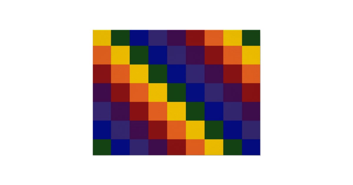 Checkered Rainbow Poster | Zazzle