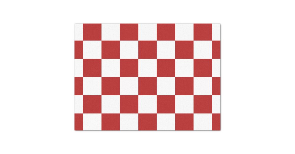 Checkered Red and White Tissue Paper | Zazzle