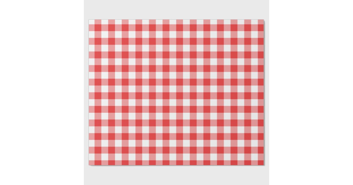 Checkered red and white wrapping paper | Zazzle