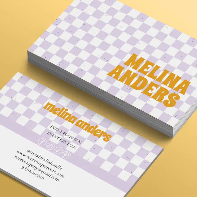 Checkered Retro Business Card | Zazzle