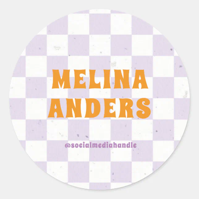 Checkered Retro Classic Round Sticker | Zazzle