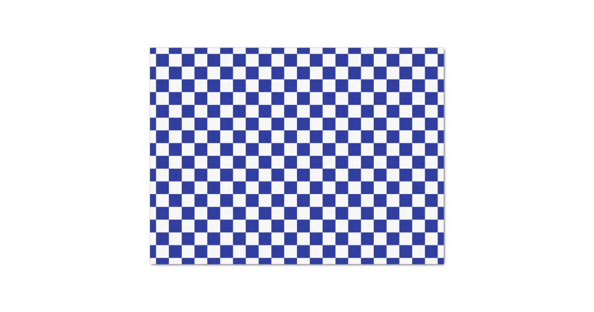 Checkered Royal Blue White Tissue Paper | Zazzle