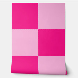 Checkered squares light hot pink geometric retro wallpaper | Zazzle