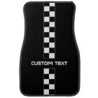 Checkered Stripe Car Floor Mats - with custom text | Zazzle