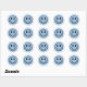 Checkered Wavy Blue Preppy Smile Classic Round Sticker | Zazzle