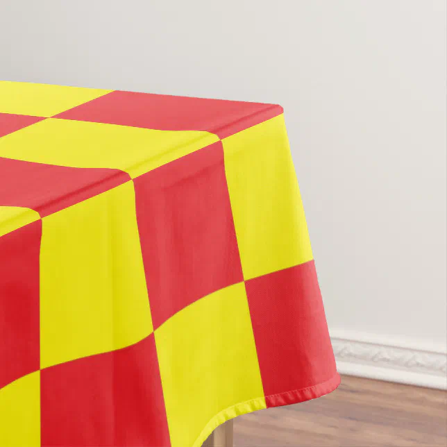 Checkered Yellow and Red Tablecloth | Zazzle