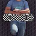Checkers Black and White Checkerboard Pattern Skateboard Deck | Zazzle