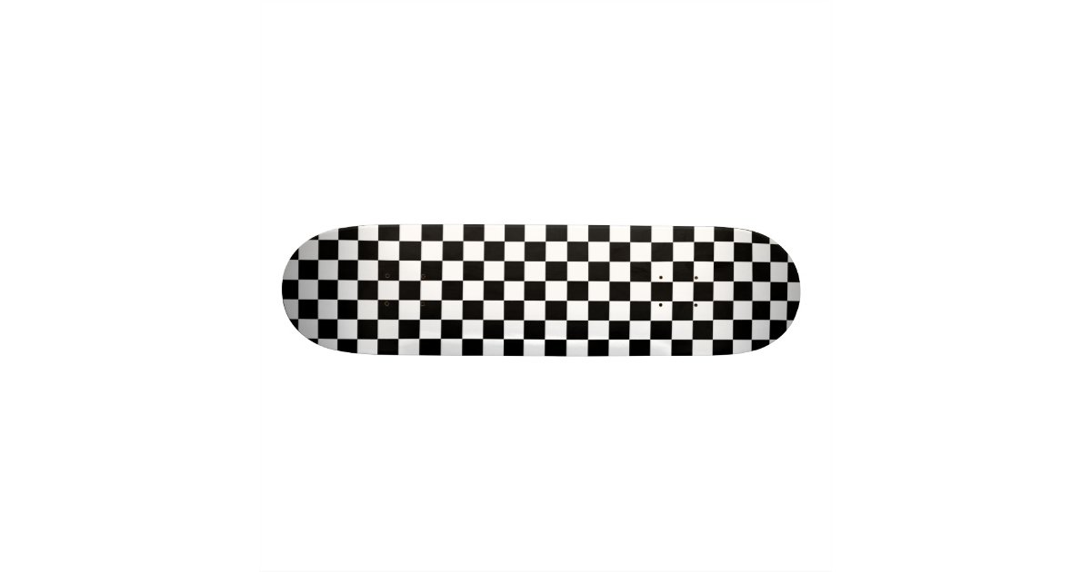 Checkers Black and White Checkerboard Pattern Skateboard Deck | Zazzle.com